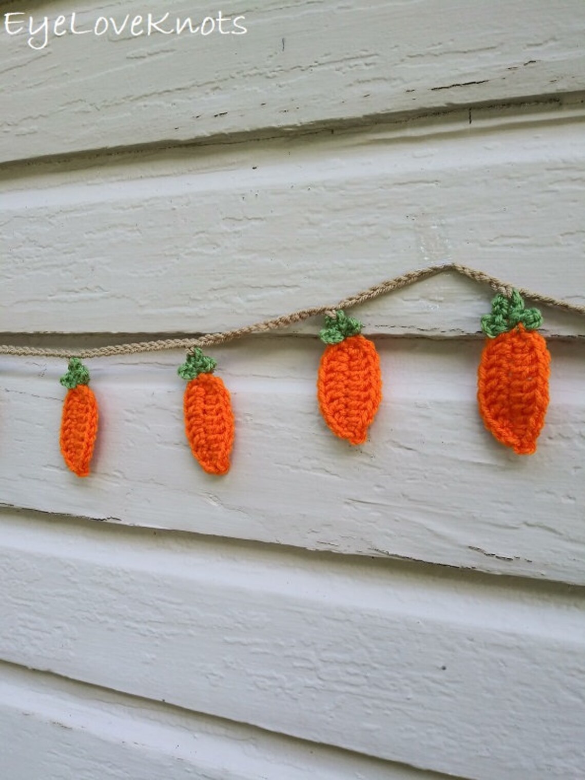 CROCHET PATTERN - Super Easy Carrot Bunting, Carrot Banner, Carrot ...