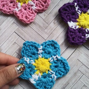 Flower Crochet Pattern, Forget Me Not Applique, Spring Crochet Pattern ...