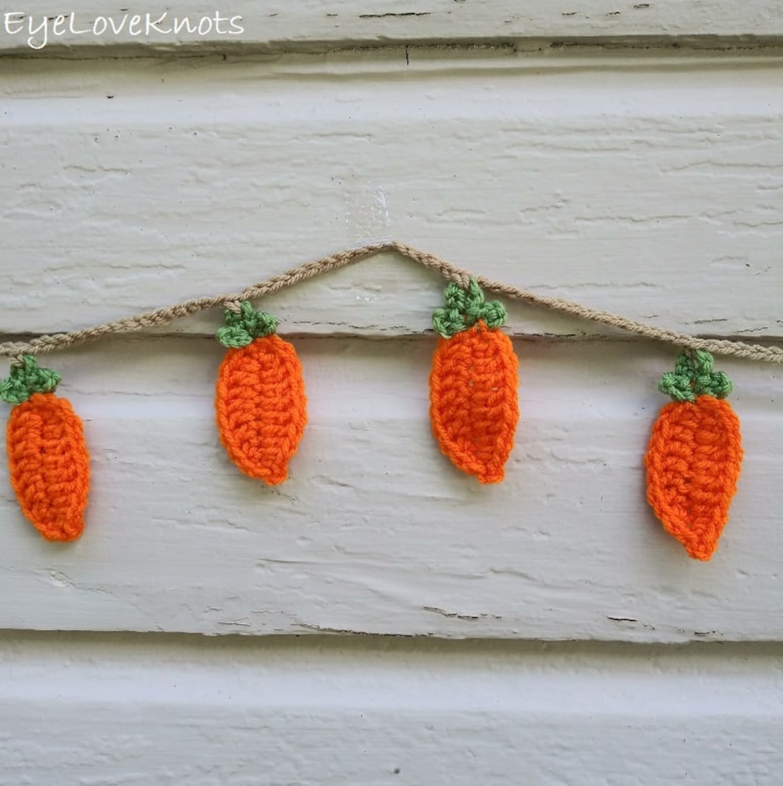 CROCHET PATTERN - Super Easy Carrot Bunting, Carrot Banner, Carrot ...