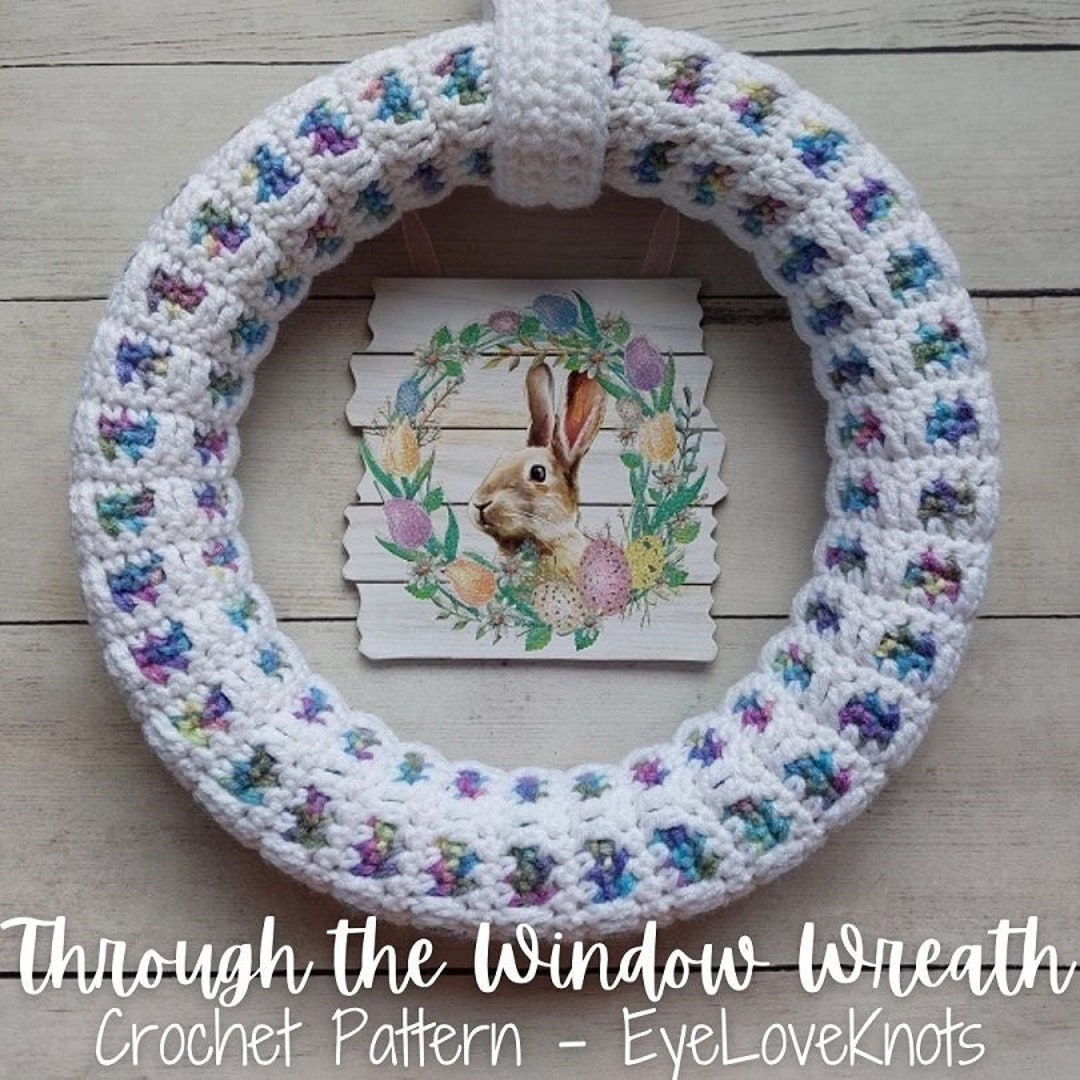 Spring Crochet Pattern, Crochet Wreath Pattern, Through the Window ...