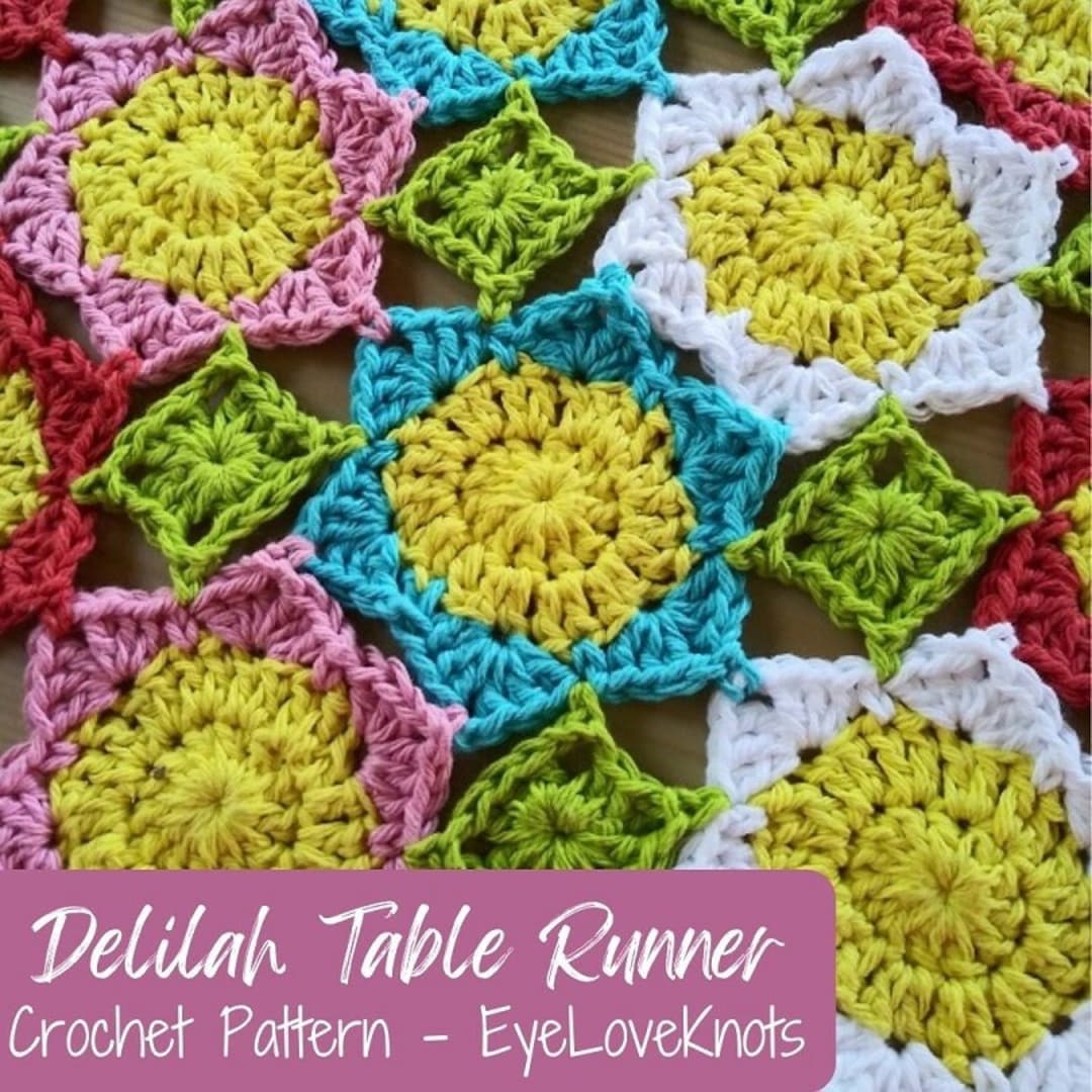 Table Runner Crochet Pattern, Spring Floral Table Runner, Delilah Table ...