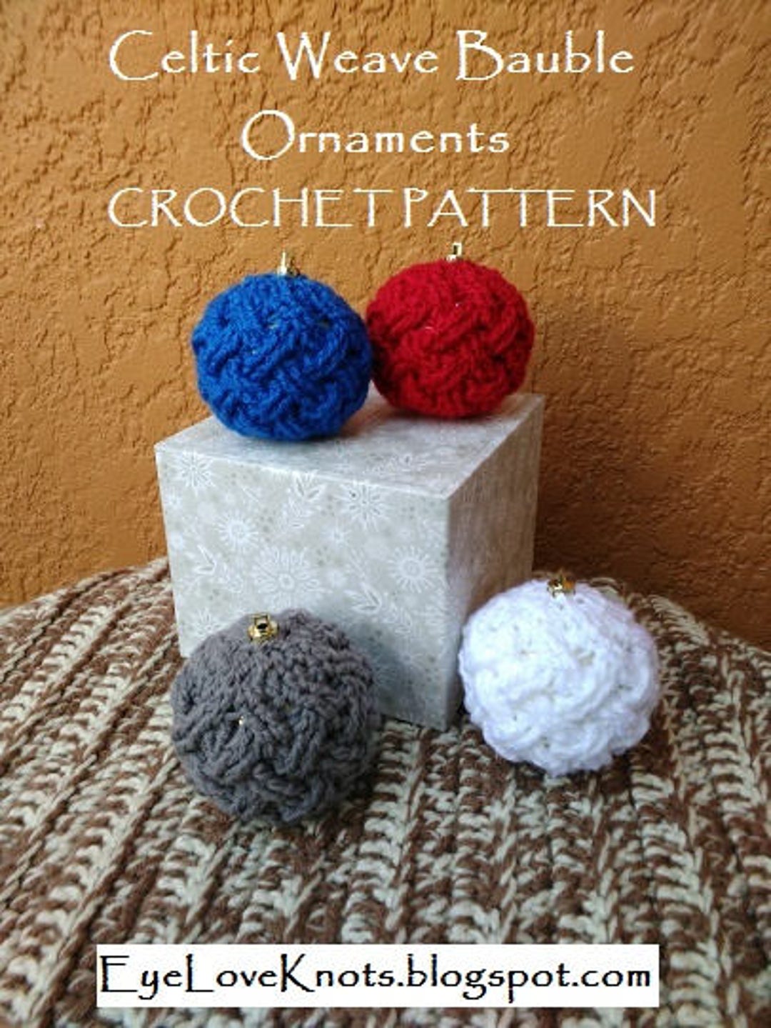 CROCHET PATTERN - Celtic Weave Bauble Ornaments, Crochet Christmas ...