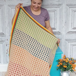 Easy Mosaic Crochet Afghan Crochet Pattern, Through the Window Afghan ...