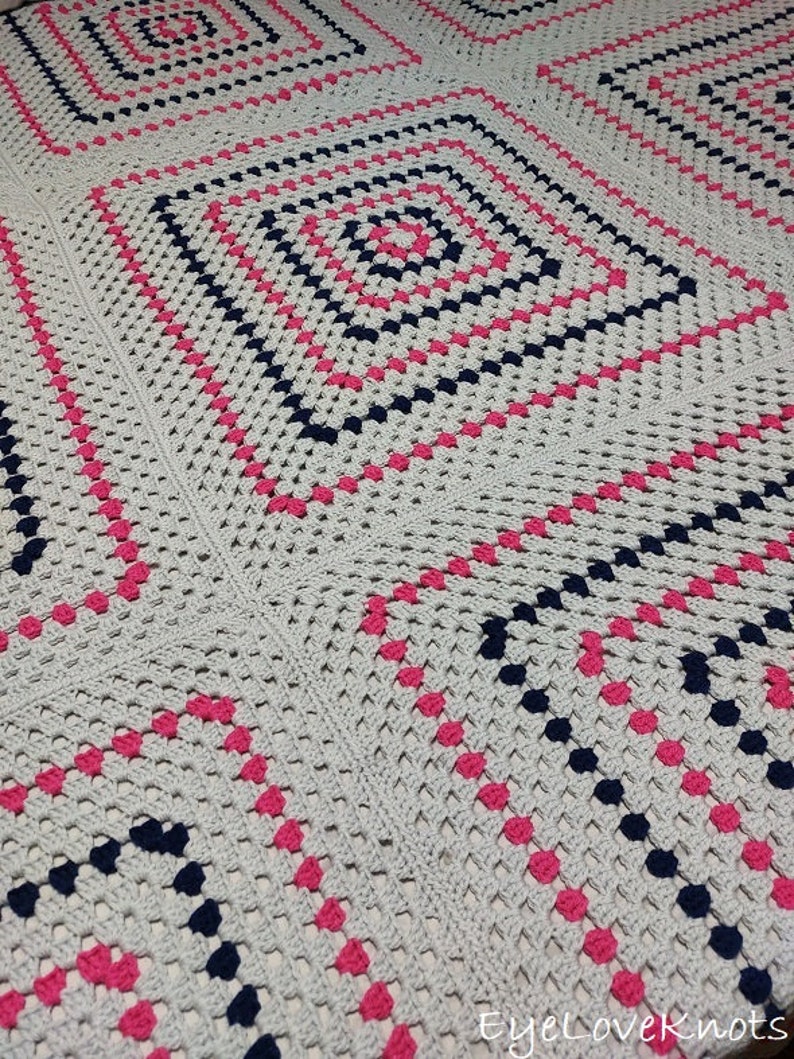 Easy King Size Granny Square Afghan Crochet Pattern, Easy King Size ...