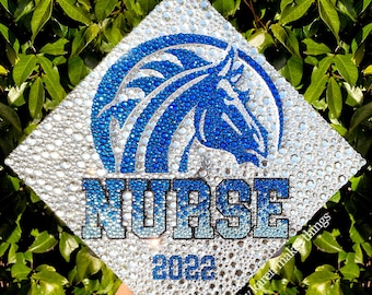 Custom Rhinestone Logo Graduation Cap Topper College, High School ...