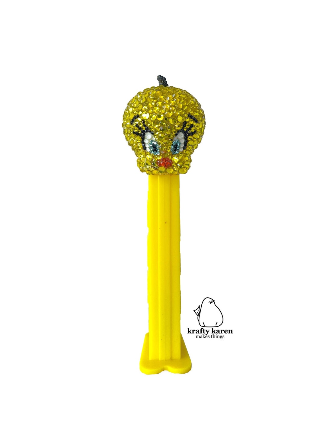 Rhinestone Bling Sparkle Pez - Tweety Bird With Yellow Stem, Looney ...