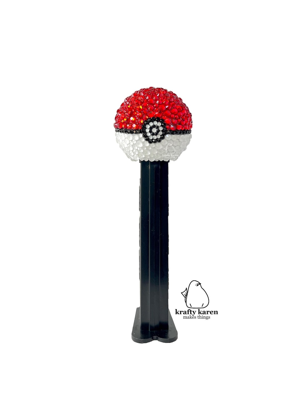 Rhinestone Bling Sparkle Pez - Pokeball Pez With Black Stem, Pokemon - Etsy