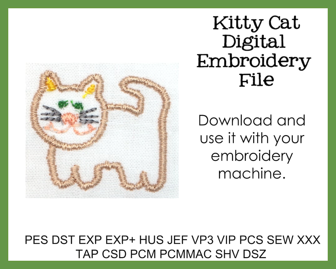NEW Kitty Cat Applique Digitized EMBROIDERY DESIGN ~ Perfect for Making Replica Outfits for ...