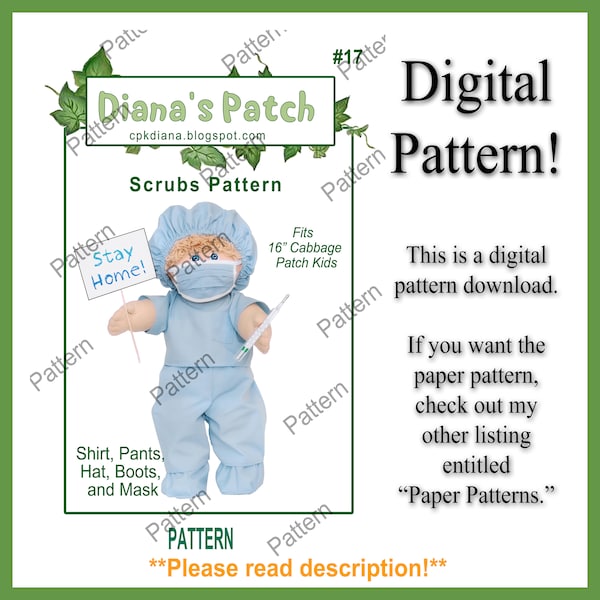 Nurse Scrub Pattern for Kids - Etsy