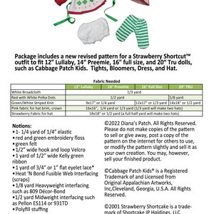 Strawberry Shortcake™ Outfit PATTERN and SEWING KIT Fabric - Etsy