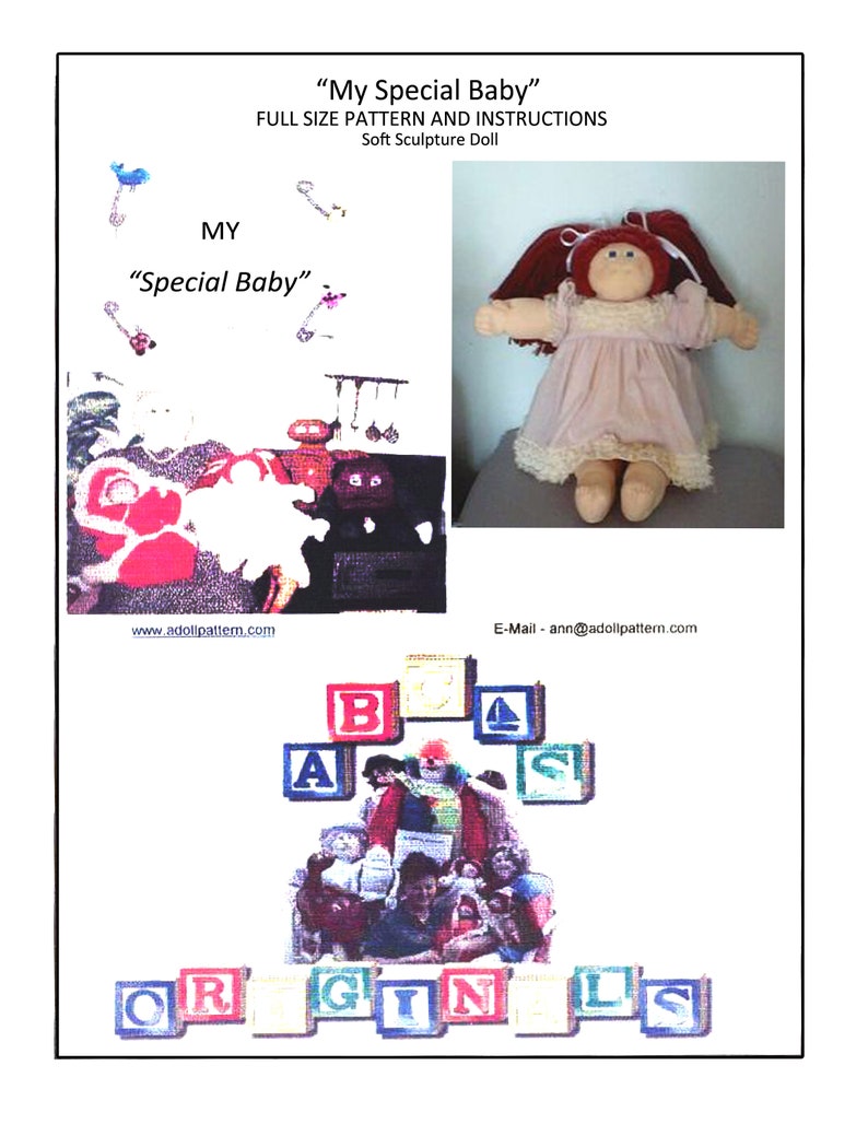 1983 Vintage Soft Sculpture Cloth Doll PDF DIGITAL PATTERN - Etsy
