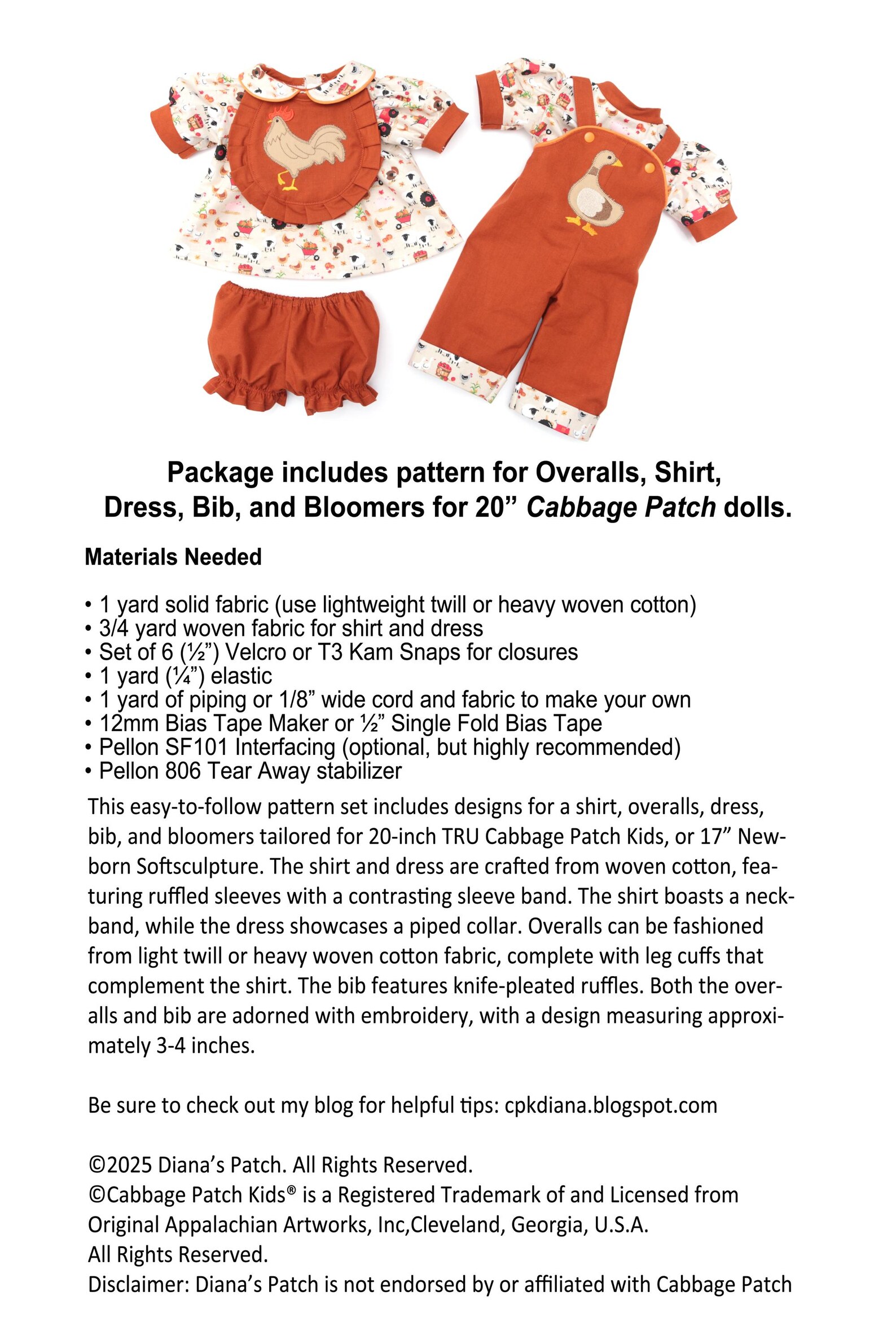 69 Farm Fresh Fashion Pattern Digital Download PDF for 20" Cabbage ...
