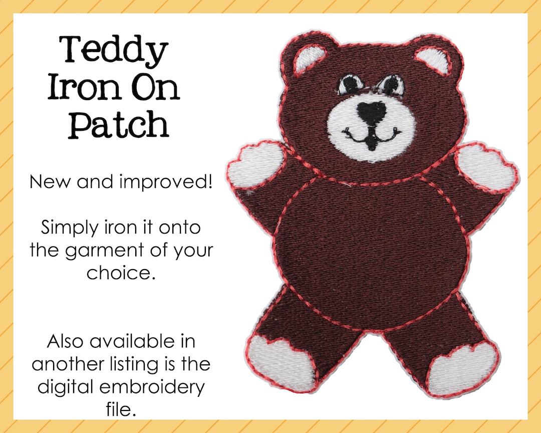 New Teddy Bear IRON ON PATCH Perfect for Making Replica Teddy Overalls ...
