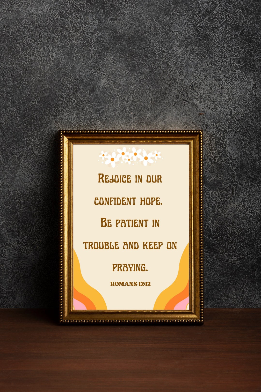 Keep on Praying Verse Poster | Flower Power Decor | Bedroom Decor ...