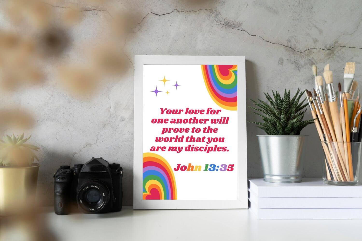 Love One Another Verse Poster | Gay Pride Decor | Bedroom Decor ...
