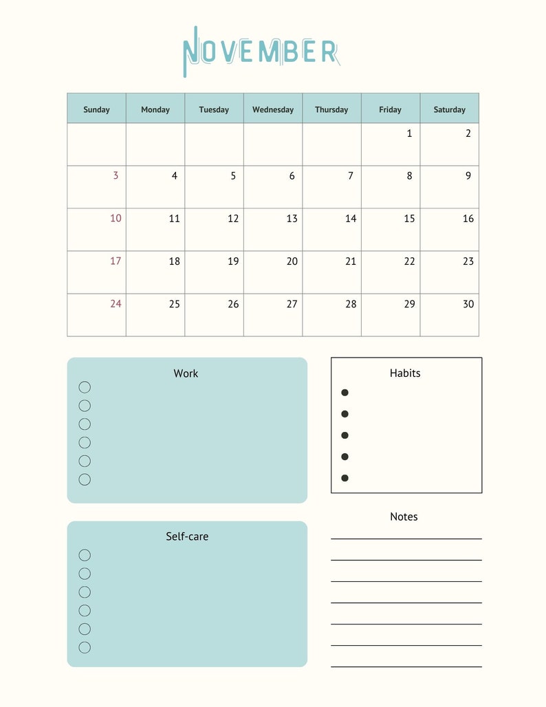 November and December Monthly Planners 2024 - Etsy