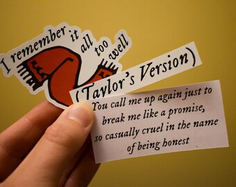 All Too Well Stickers | Etsy