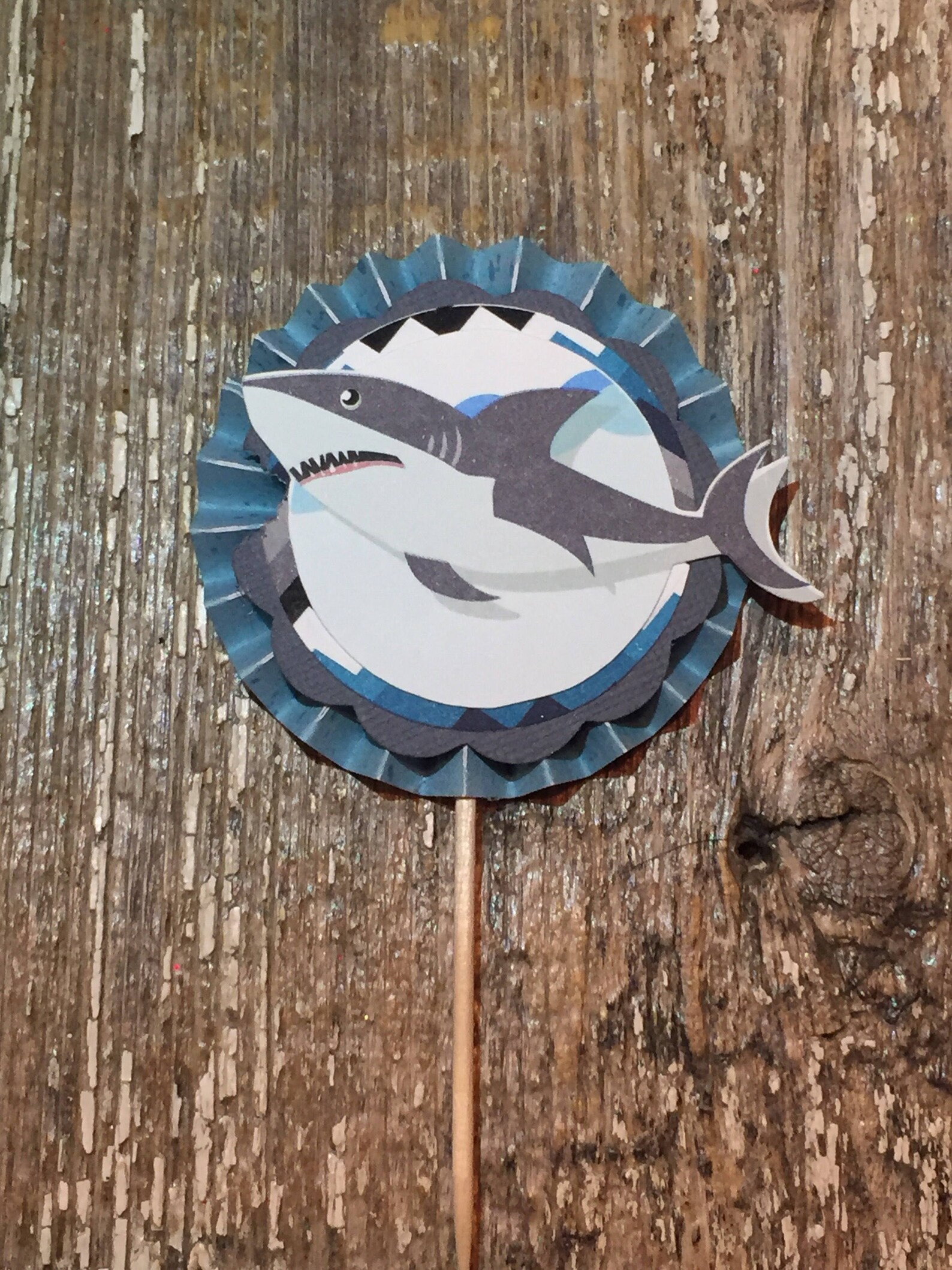 Shark Cupcake Toppers set of 12 - Etsy