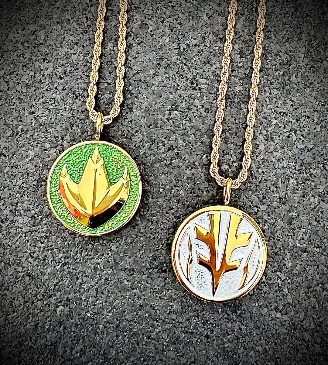 PREMIERE Dragonzord Tigerzord Coin Necklace: Double-sided Stainless ...