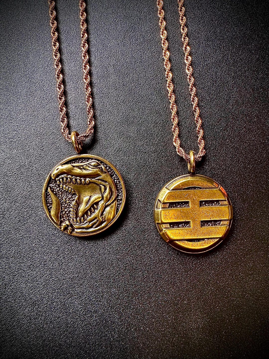 Vintage Style Power Rangers Coin Necklace: Red Tyranno & Zeo Gold - Etsy