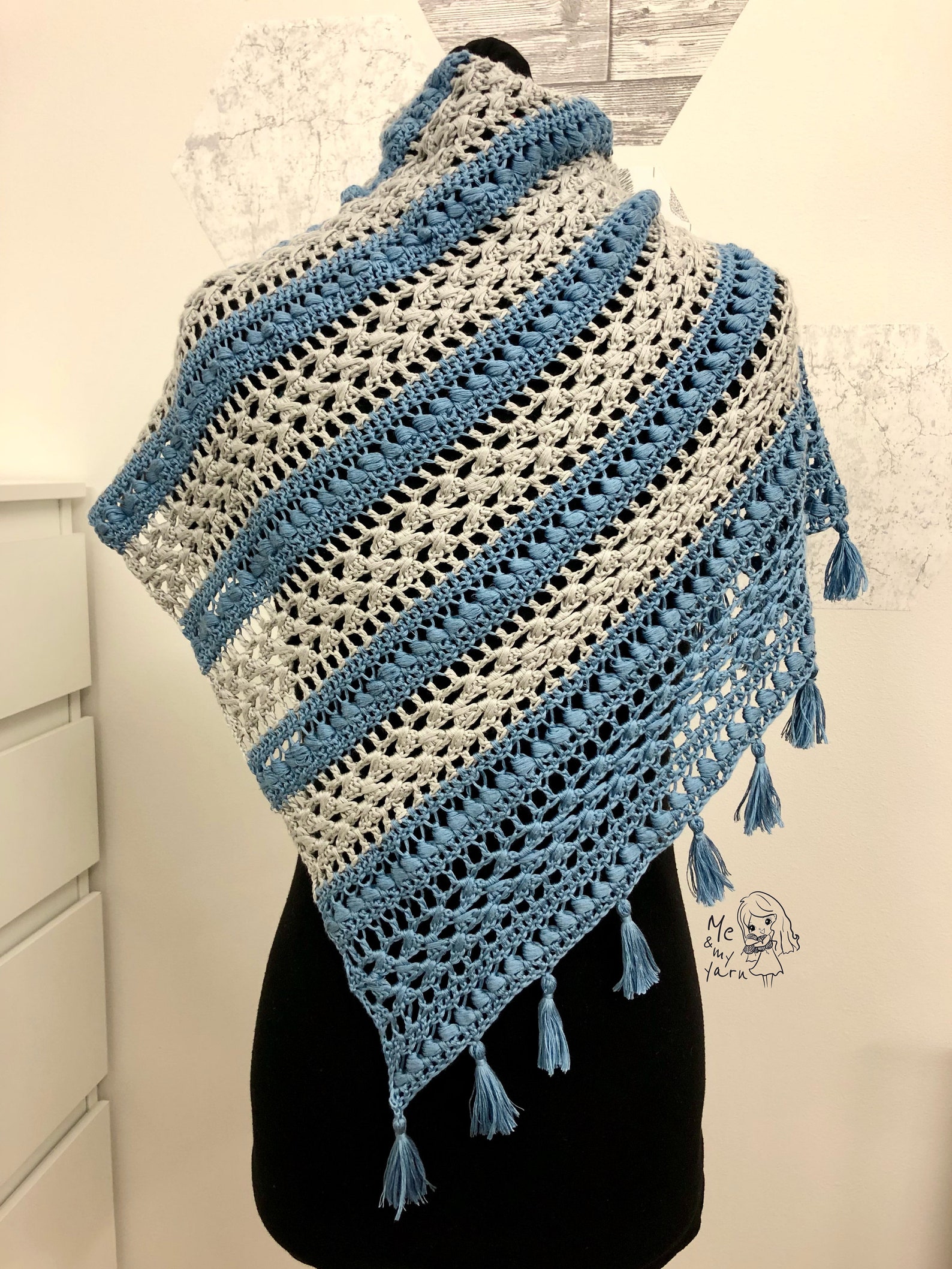 Crochet Pattern - Cleopatra's Dream Shawl - Triangle Crochet Shawl ...