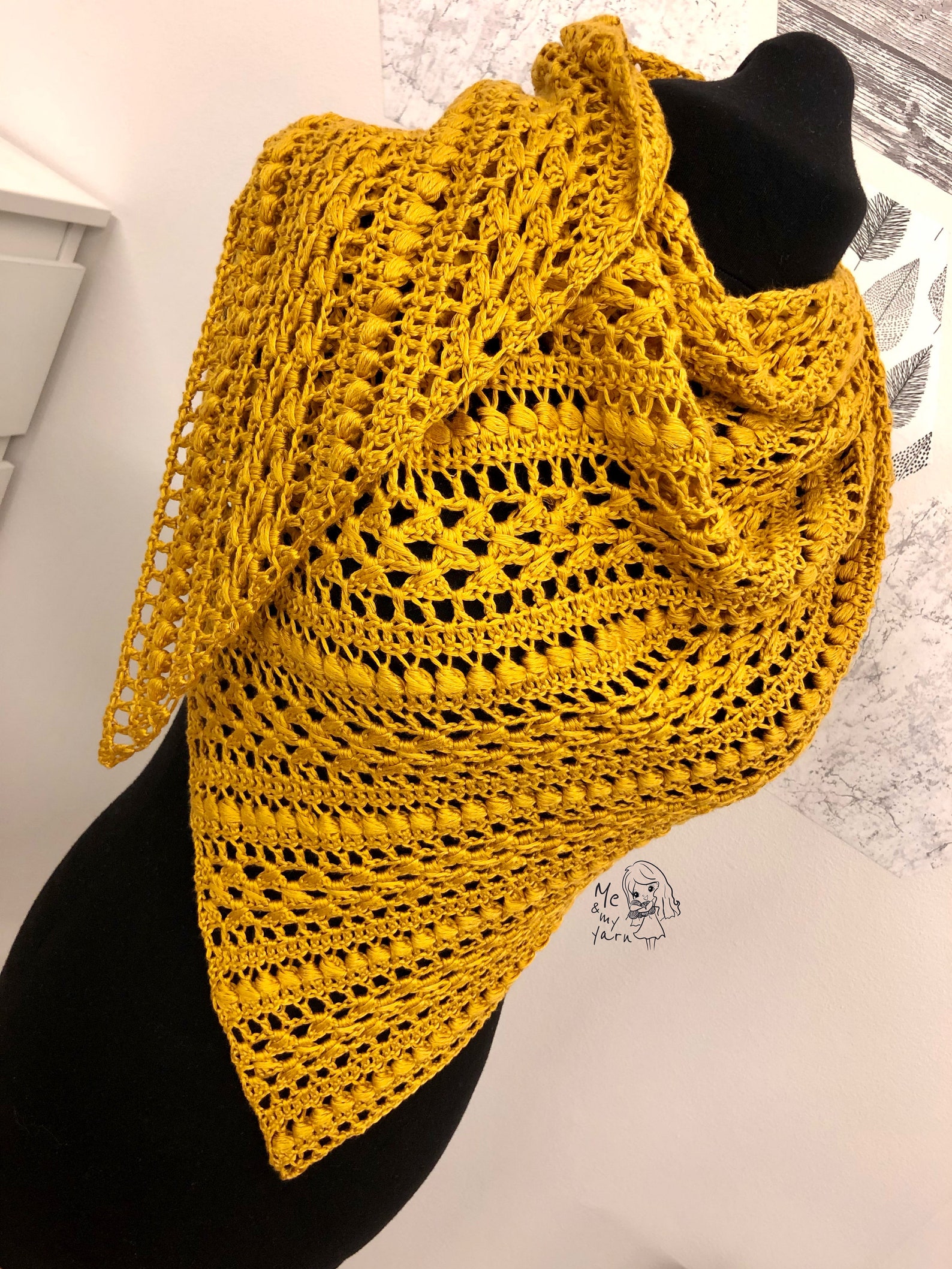 Crochet Pattern - Cleopatra's Dream Shawl - Triangle Crochet Shawl ...