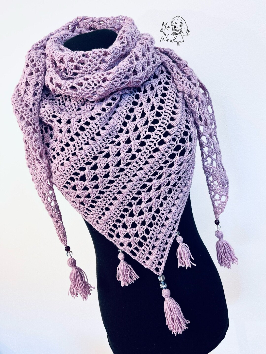 Crochet Pattern - Cleopatra's Dream Shawl - Triangle Crochet Shawl ...