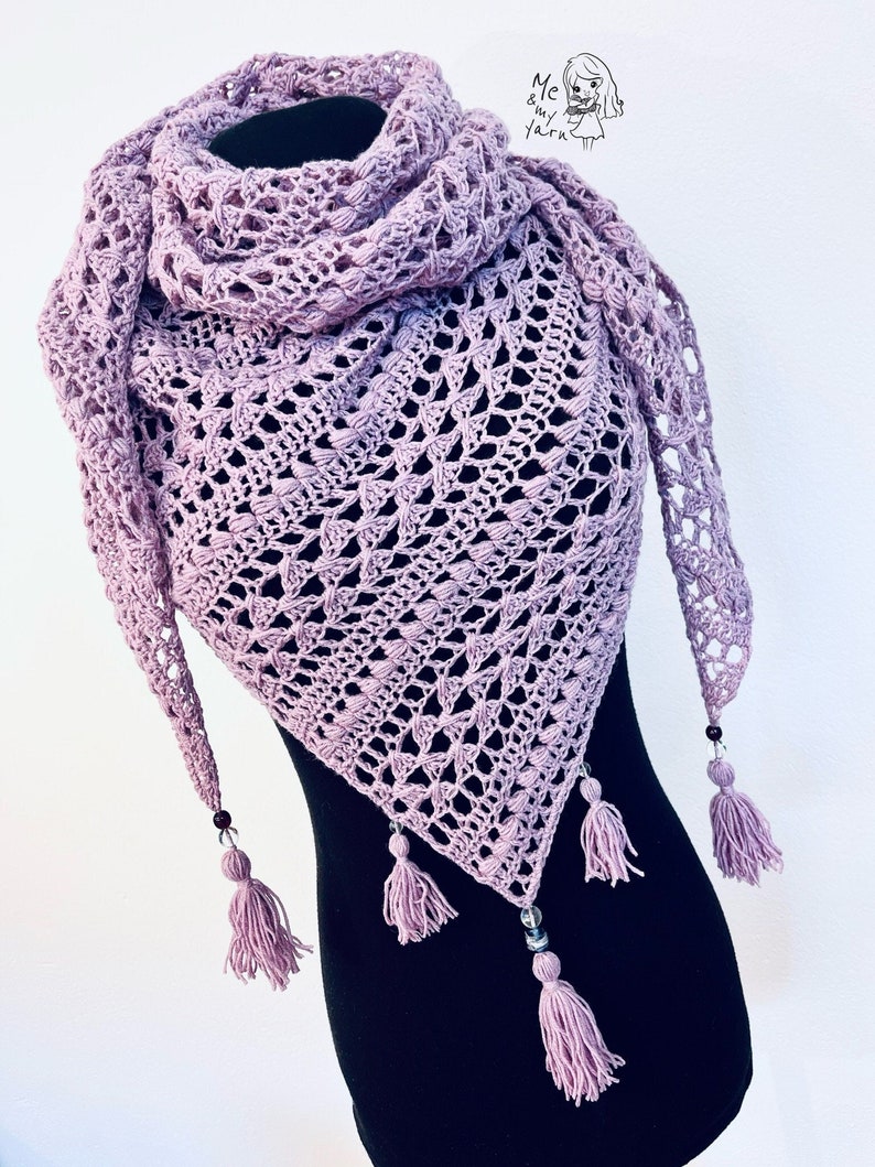 Crochet Pattern - Cleopatra's Dream Shawl - Triangle Crochet Shawl ...