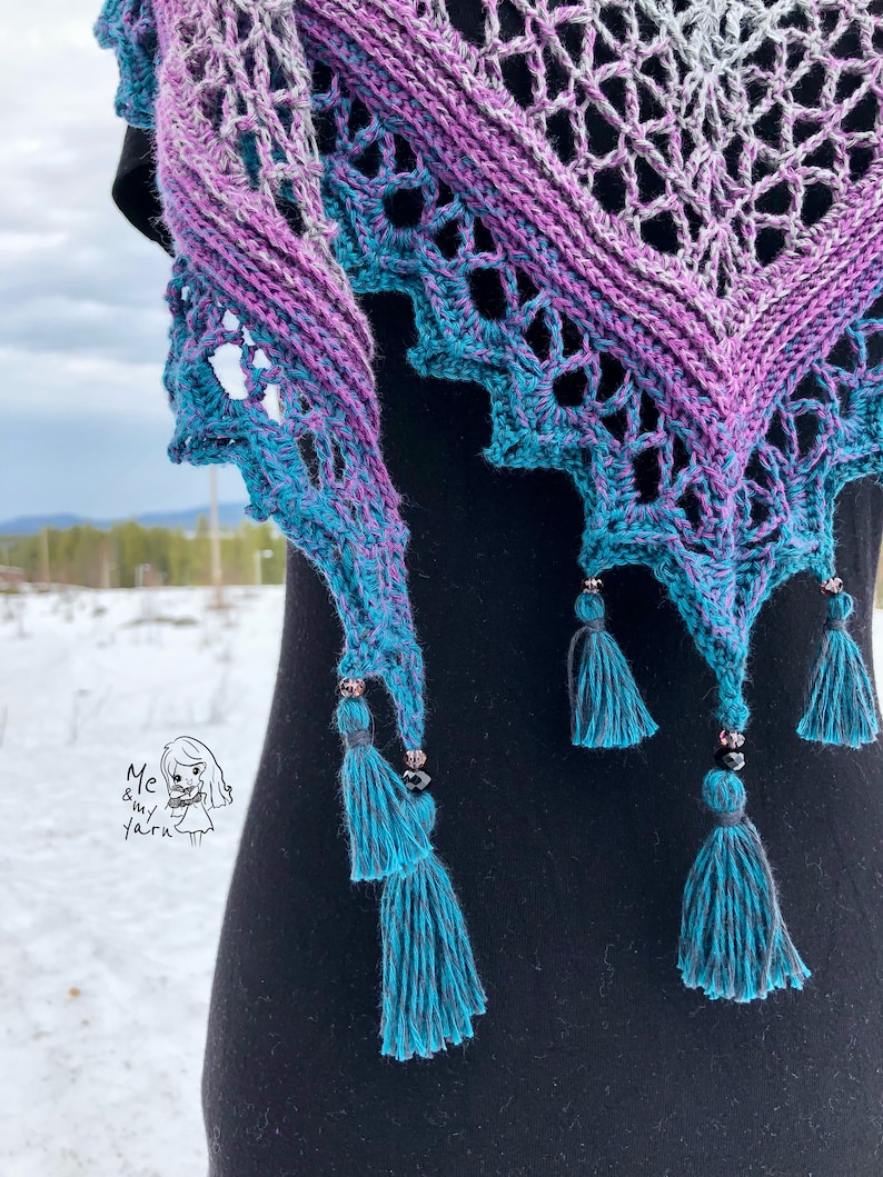 Crochet Pattern - Whirly Wings Shawl - Triangle Crochet Shawl - PDF ...