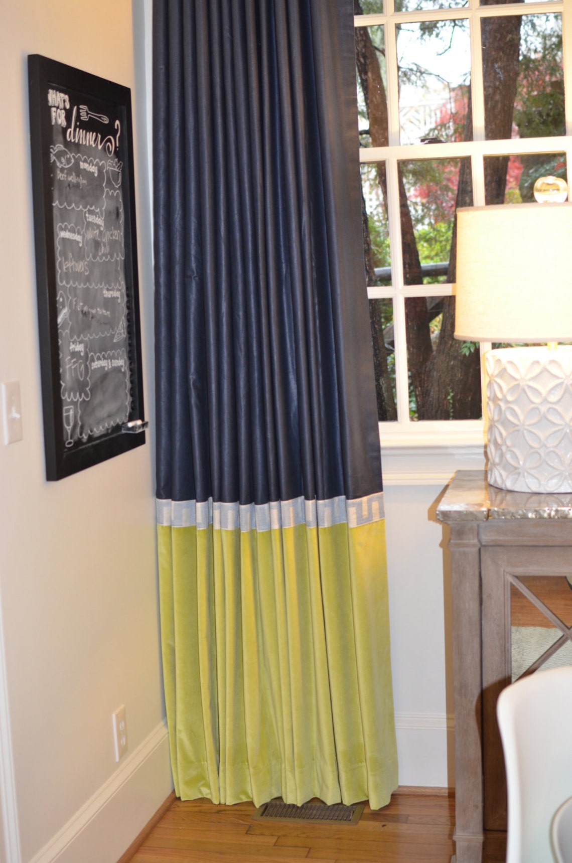 Custom Color Block Banded Drapery Panels - Etsy