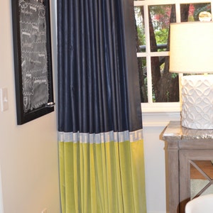 Custom Color Block Banded Drapery Panels - Etsy