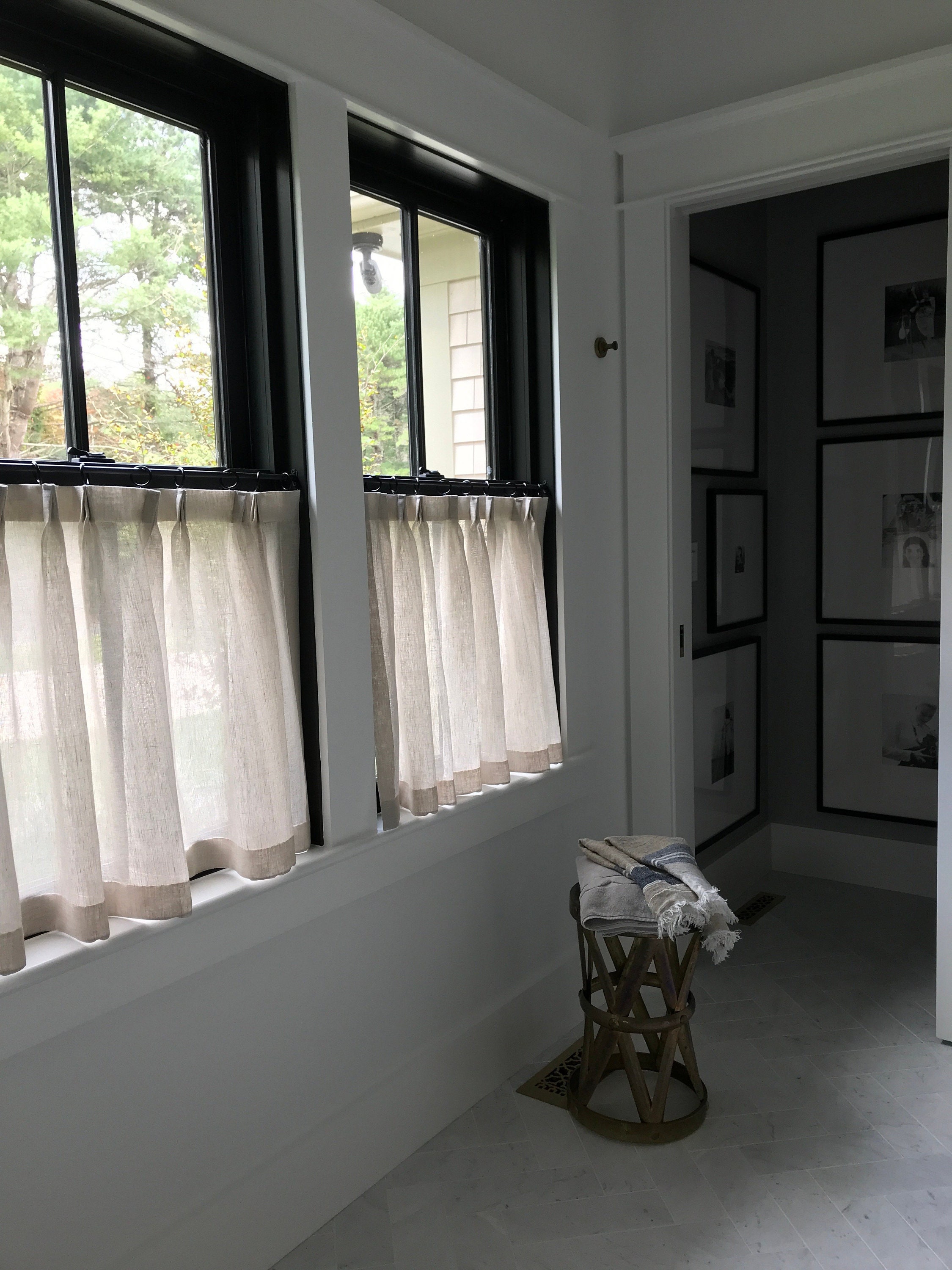 Custom Linen Cafe Curtains Made to Order | Fabric Included - Etsy