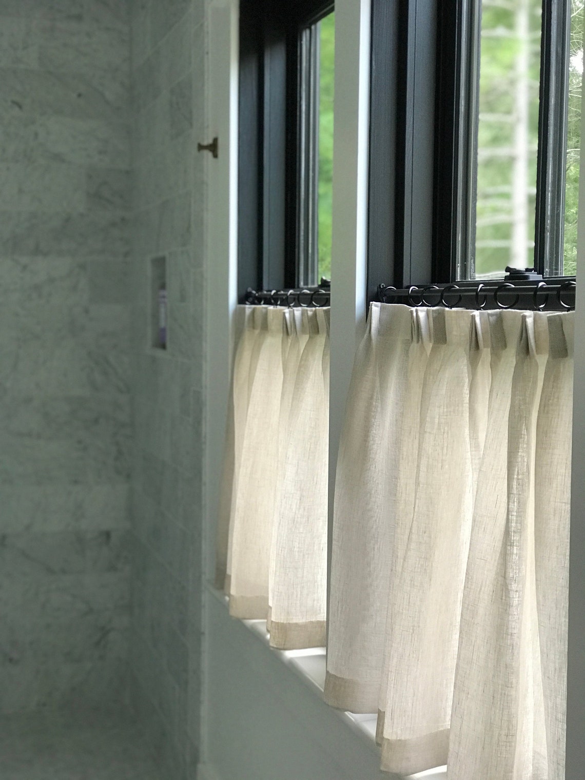 Custom Linen Cafe Curtains Made to Order | Fabric Included - Etsy