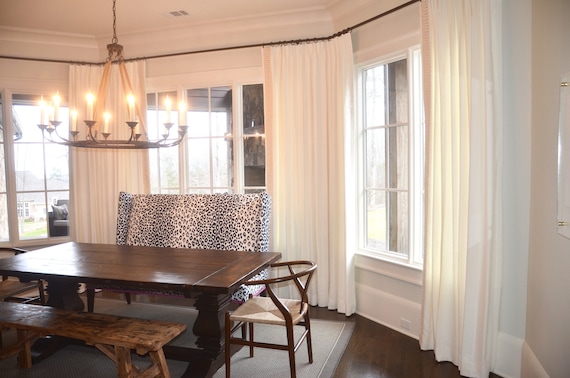 Pleated Linen Drapery Panels with Schumacher Trim | Etsy