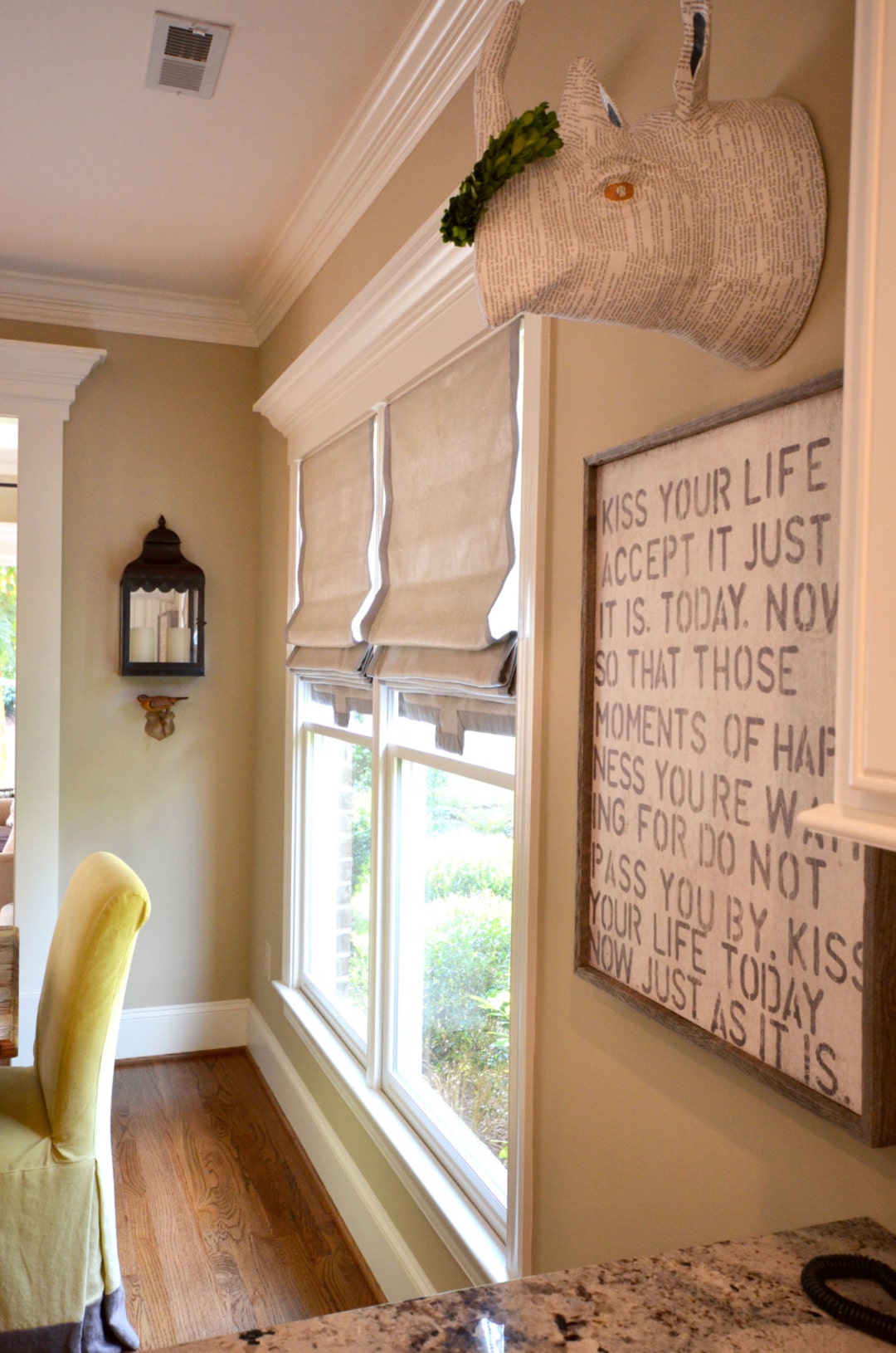 Classic Flat Box Cut Banded Roman Shade - Etsy