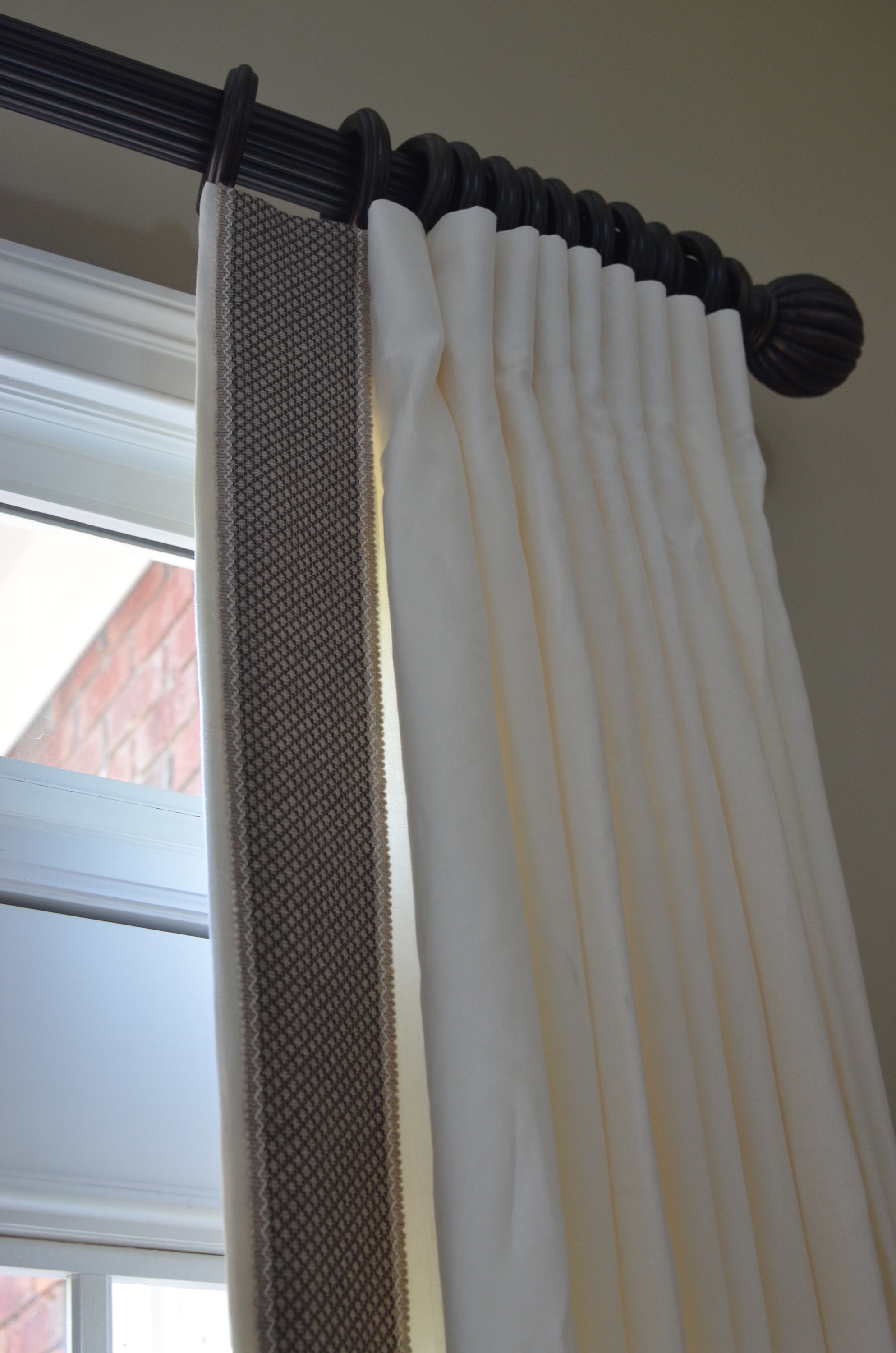 Pleated Linen Drapery Panels With Fringe Market Trim Made to - Etsy Canada