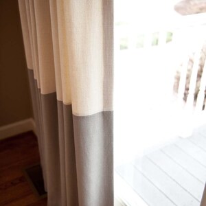 Custom Pleated Color Blocked Drapery Panels Fabric Color - Etsy