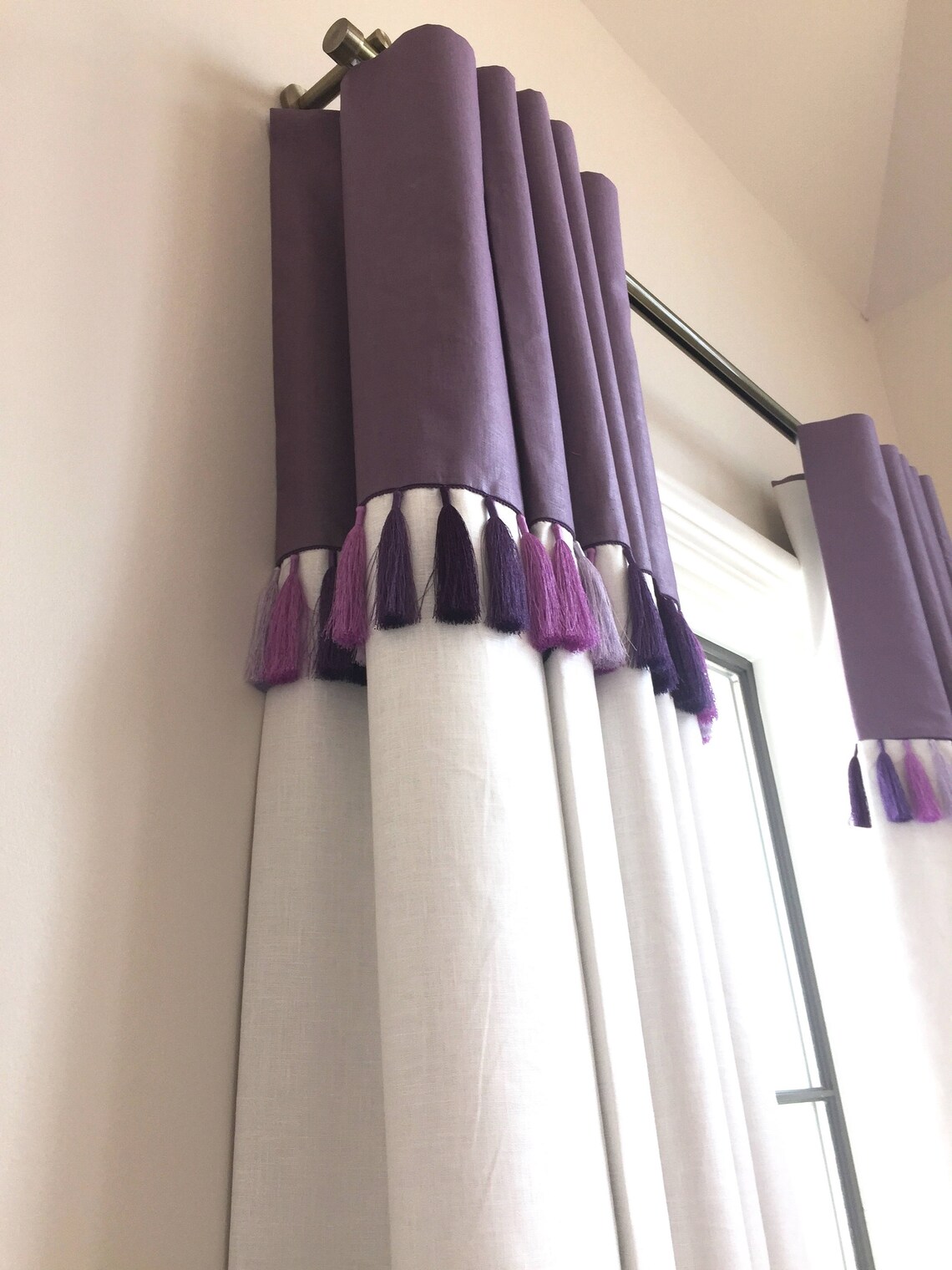 Custom Drapery Panels With Trim Recently Featured in Atlanta - Etsy
