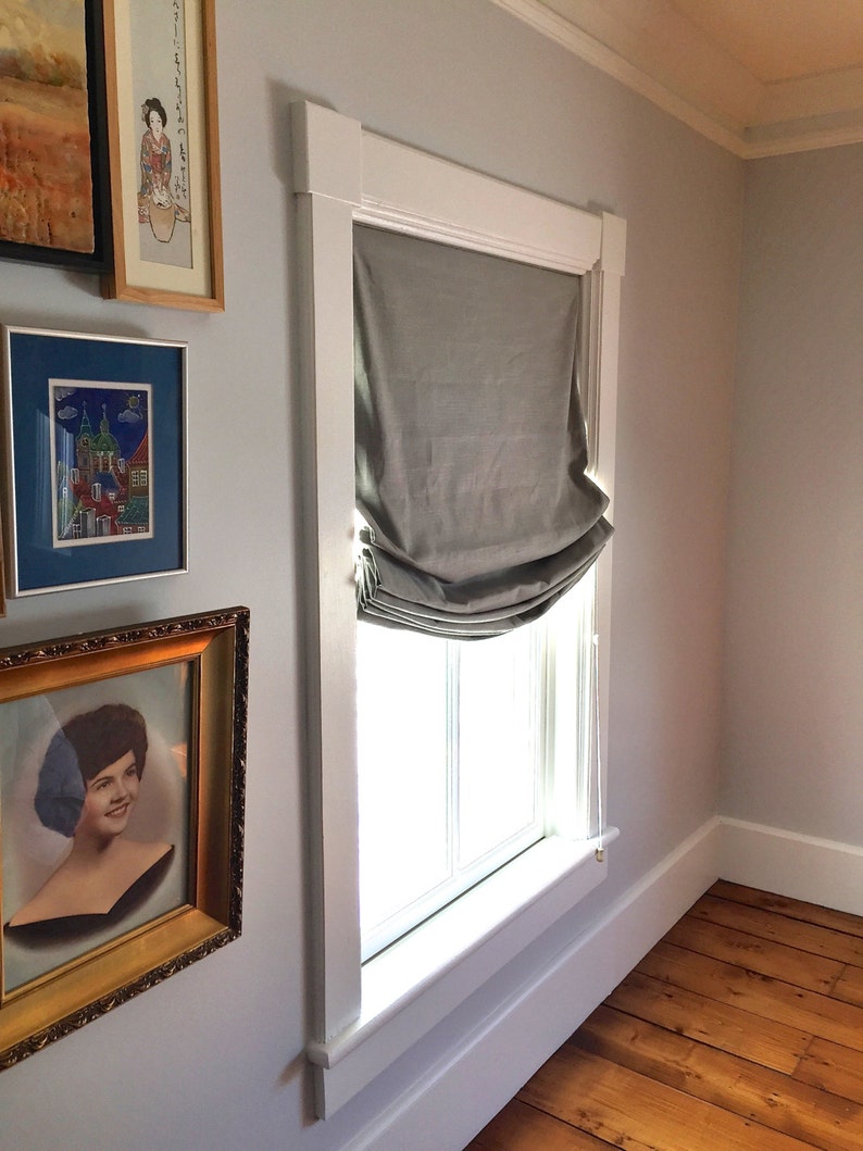 Relaxed roman shade with optional trims | Etsy