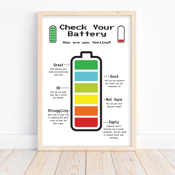 Check Your Battery Poster - Etsy