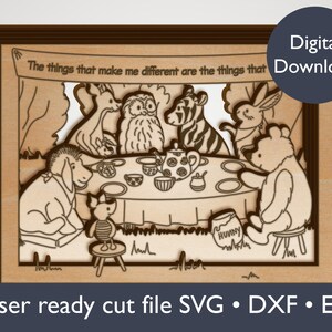 Winnie the Pooh Picnic Scene for Laser Cutter, DIY Baby Shower Gift ...