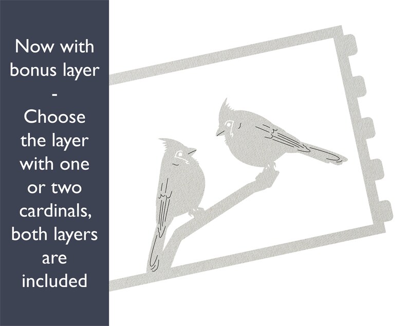 Winter Cardinal Layered Scene With Birch Trees for Cricut, Silhouette ...