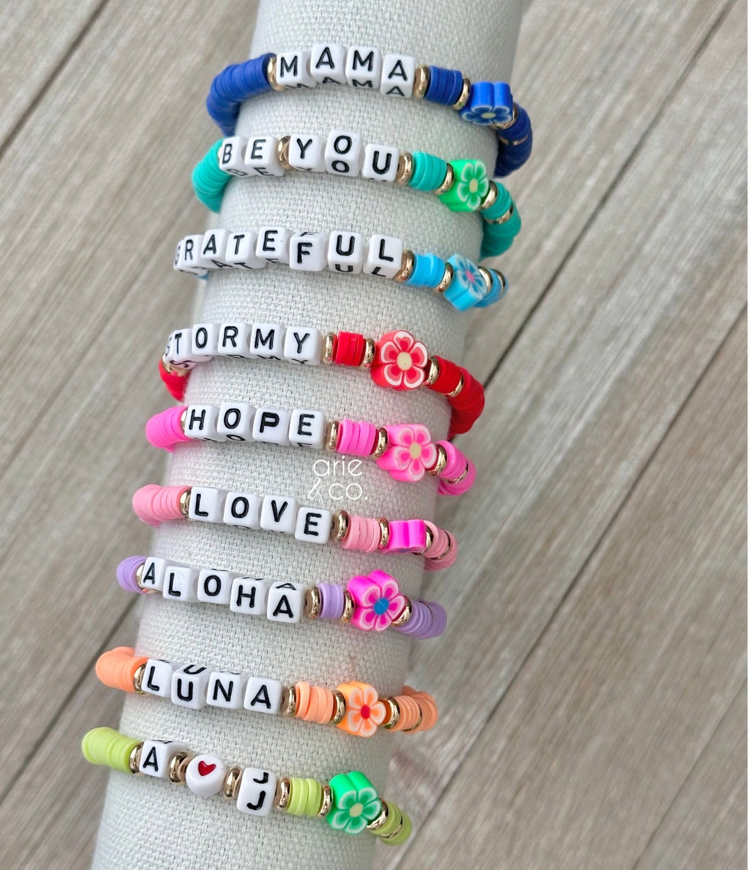Friendship Bracelet, Name Bracelet, Heishi Bracelet, Personalized ...
