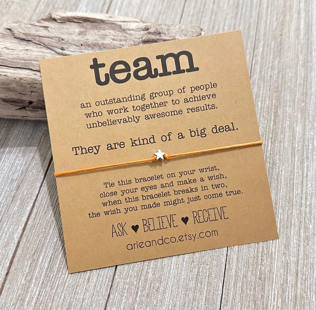Team Gift, Best Team Ever Wish Bracelet, Gift for a Team, Employee Appreciation Gifts, Team ...