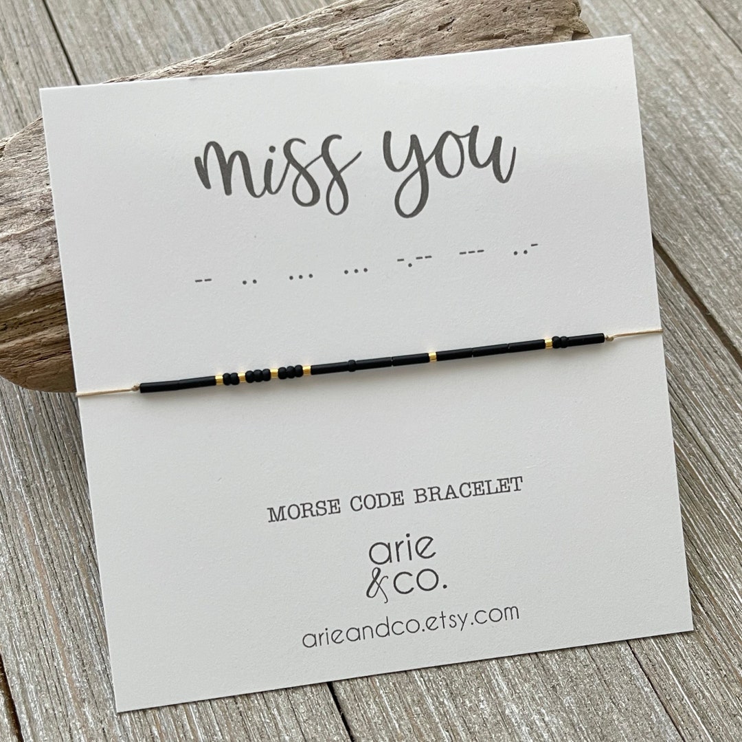Miss You Morse Code Bracelet | Custom Morse Code Bracelet | Hidden ...