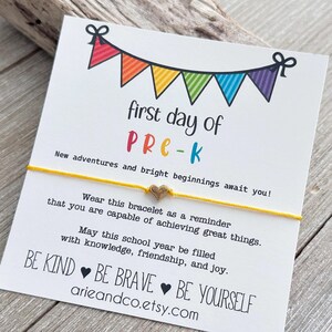 First Day of Pre-k Bracelet: Customizable Charm, Back to School Gift - Etsy