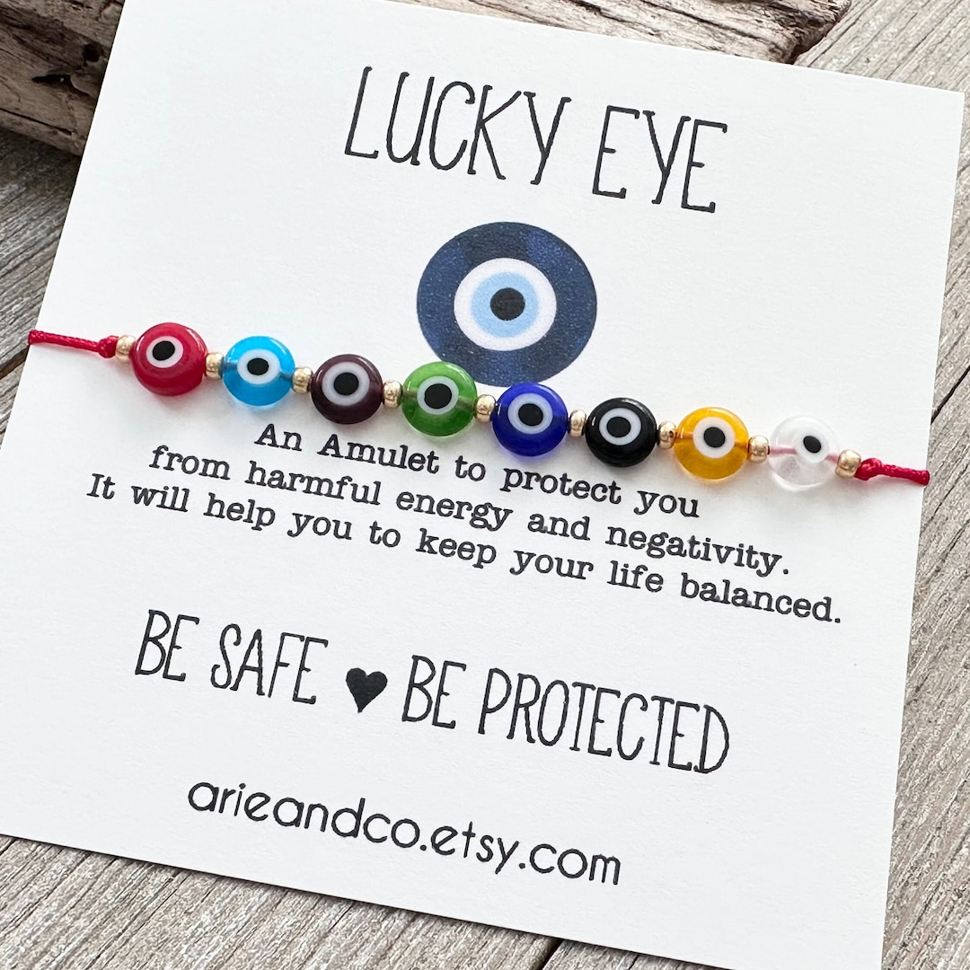 Multicolored Evil Eye Protection Bracelet, Multi Color Evil Eye Red ...