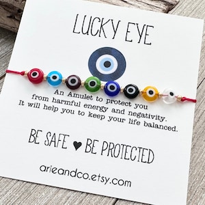 Multicolored Evil Eye Protection Bracelet, Multi Color Evil Eye Red ...