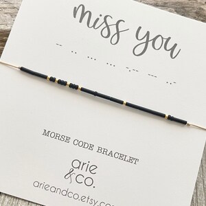 Miss You Morse Code Bracelet | Custom Morse Code Bracelet | Hidden ...