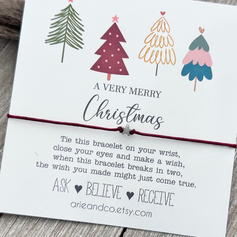 A Very Merry Christmas Wish Bracelet Christmas Wish Bracelet - Etsy